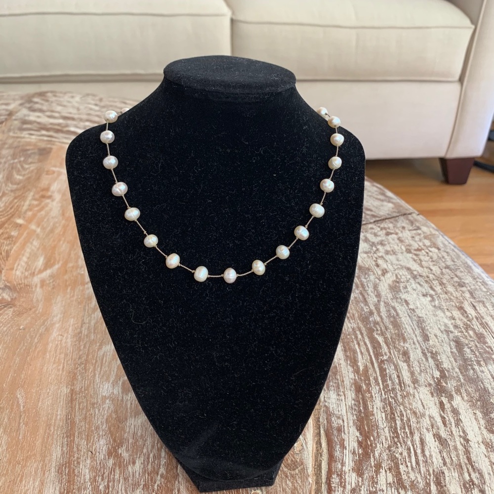 Authentic Pearl Necklace, Silver Heart Clasp Price Dr… - Gem